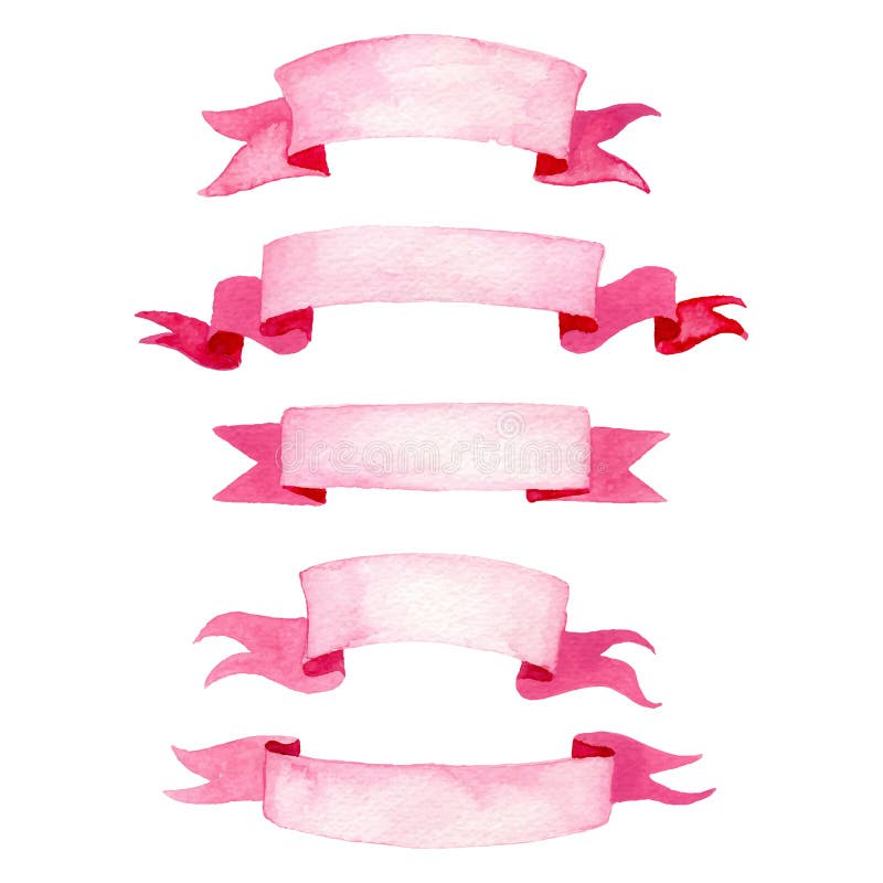 Pink Watercolor Banner stock illustration. Illustration of wedding ...