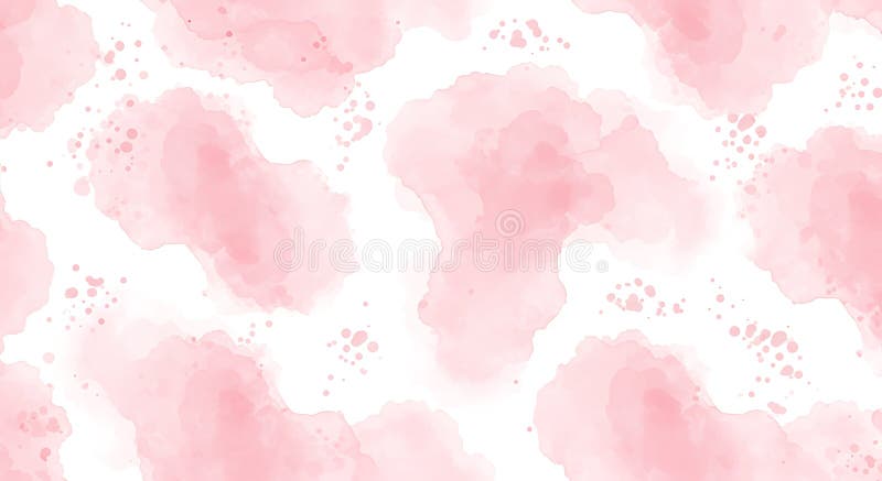 Pink Watercolor Blotches Pattern on White Background Stock Illustration ...