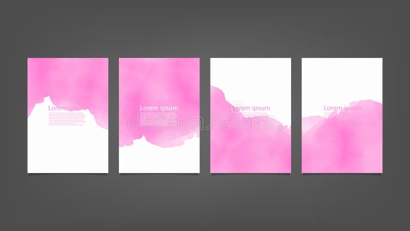 Pink Watercolor Brochure Template for You Design, Stock Illustration ...