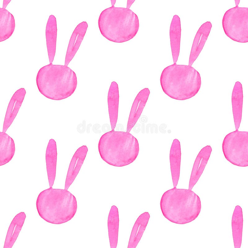 Pink Watercolor Bunny Seamless Pattern Stock Illustrations – 960 Pink ...