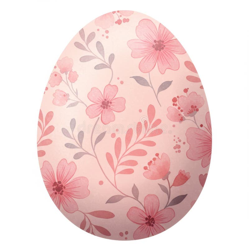 Pink Watercolor Floral Easter Egg Pattern Stock Illustration - Illustration of creative, holiday ...