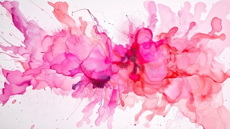 Pink Watercolor Splash on White Background for Invitations and Posters ...