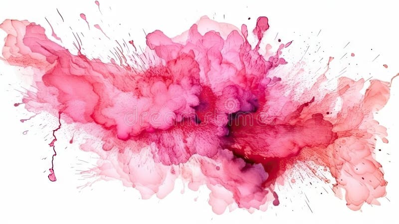 Pink Watercolor Splash on White Background for Invitations and Posters ...