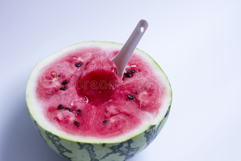 Pink Watermelon Fruit on White Stock Photo - Image of seedless, fruit ...