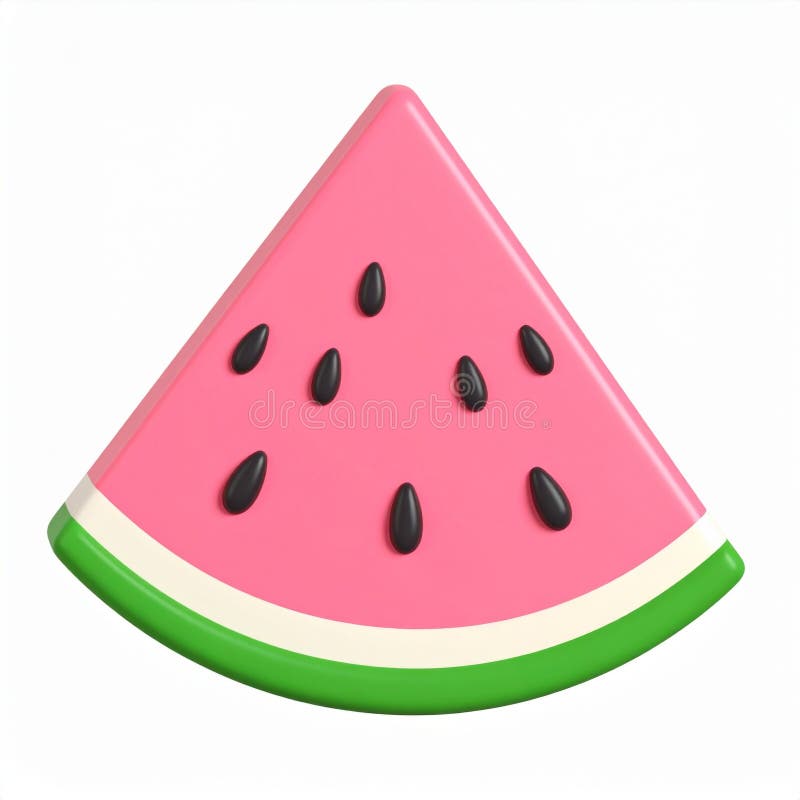 Pink Watermelon Slice 3D Render Stock Illustration - Illustration of ...