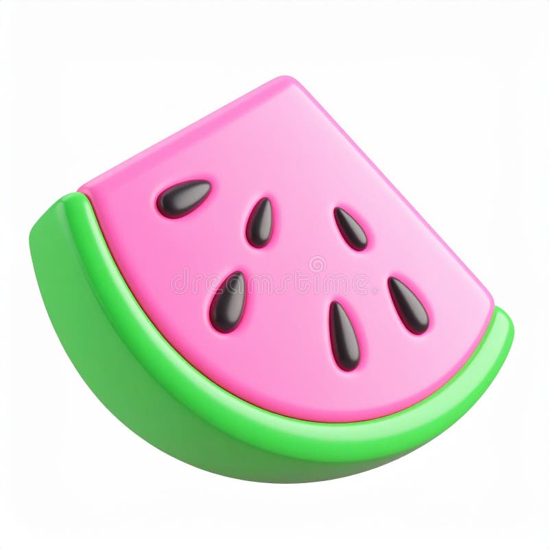 Pink Watermelon Slice 3D Render Stock Illustration - Illustration of ...