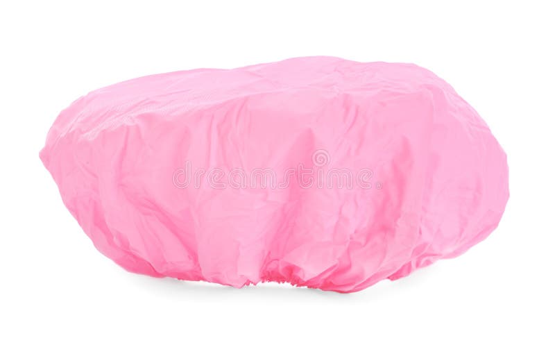Pink Waterproof Shower Cap Isolated on White Stock Image - Image of ...