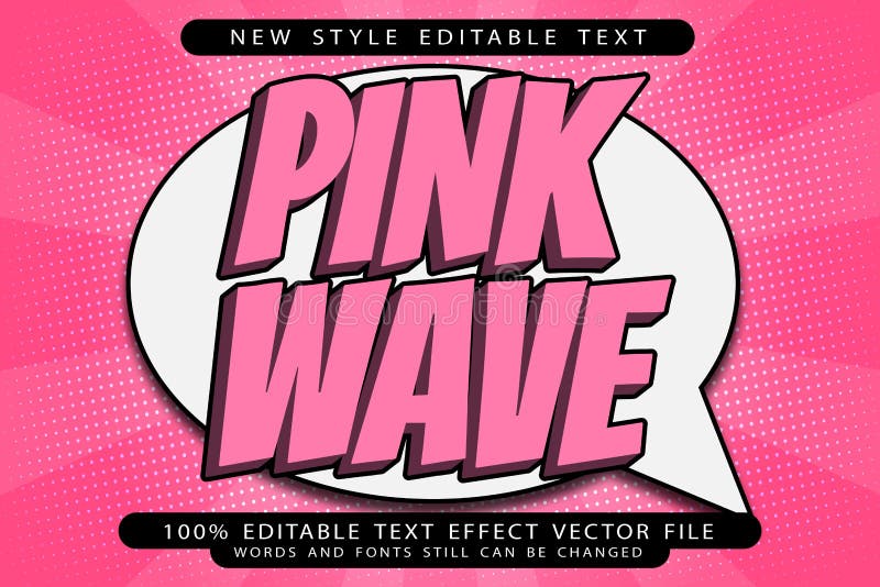 Pink Wave Editable Text Effect Emboss Modern Style Stock Vector ...