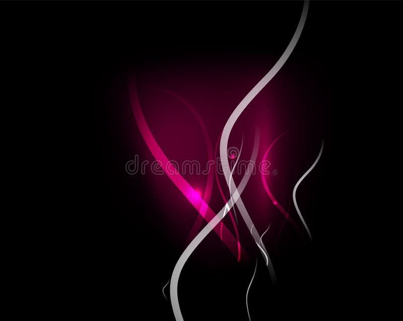 Pink Wave Elements in Dark Space with Copyspace Stock Vector ...