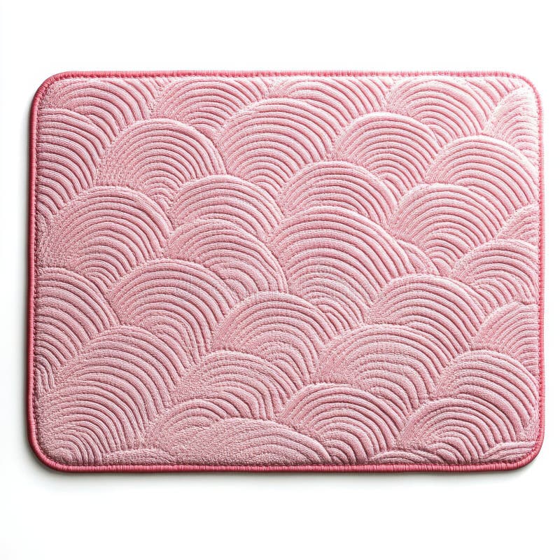 Pink Wave Pattern Bath Mat on White Background Stock Illustration ...