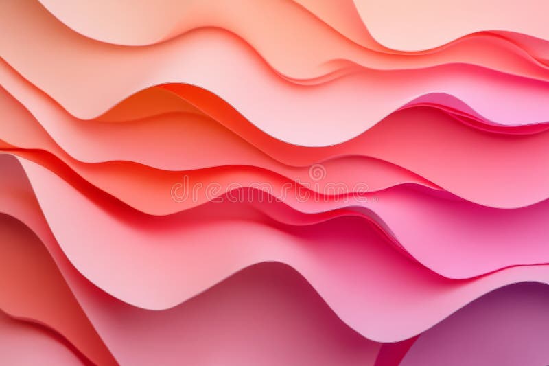 Pink Waves with a Pink Background Stock Illustration - Illustration of ...