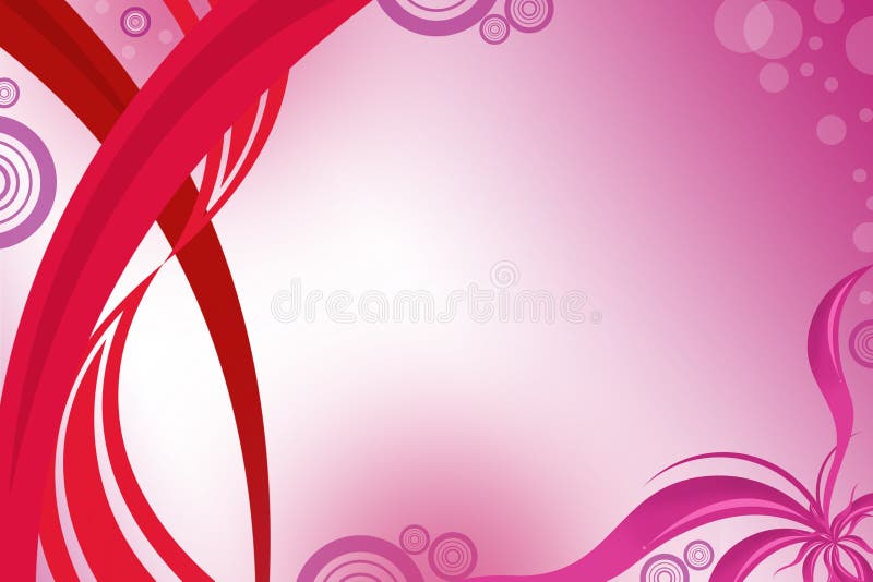 Pink Waves Left Side, Abstract Background Stock Illustration ...