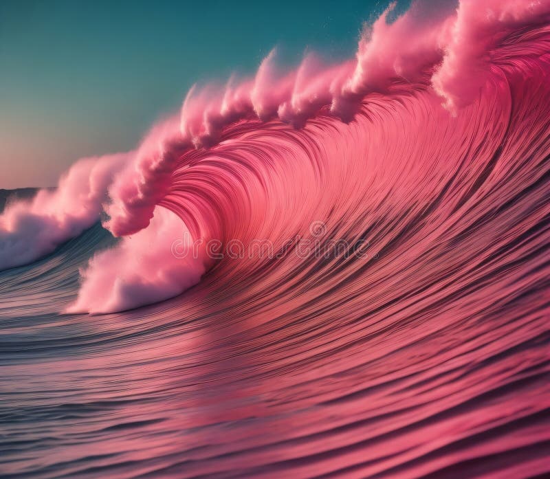 Pink waves. stock illustration. Illustration of wave - 286537337