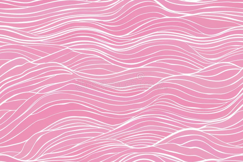Pink Waves. Pink and White Waves. Gentle Waves Stock Illustration ...