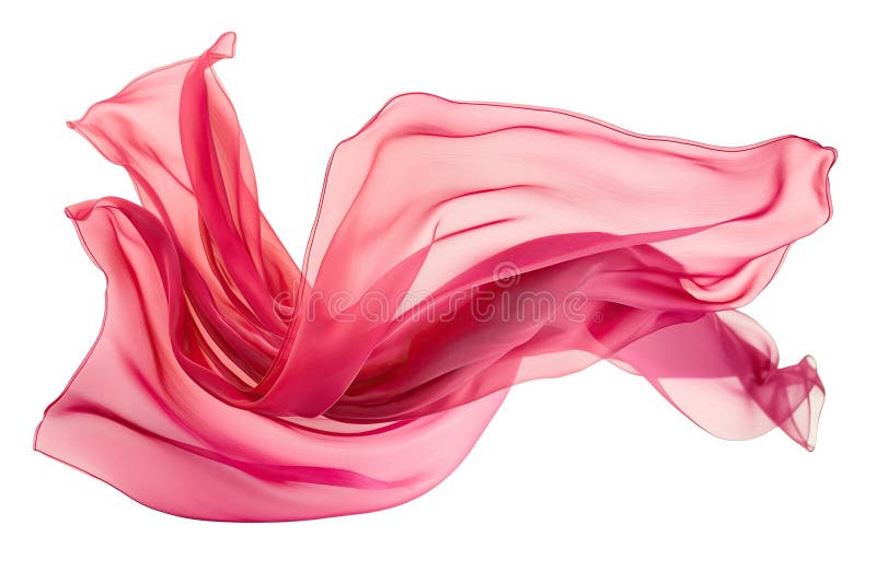 Pink Wavy Silk or Satin Isolated on White Background Stock Illustration ...