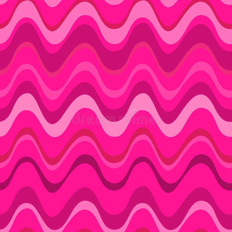 Pink Wavy Stripes Pattern. Horizontal Curvy Lines. Illustration. Stock ...