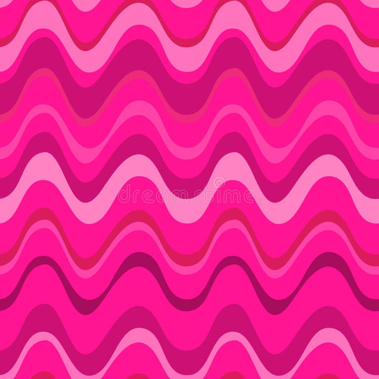 Pink Wavy Stripes Pattern. Horizontal Curvy Lines. Illustration. Stock ...