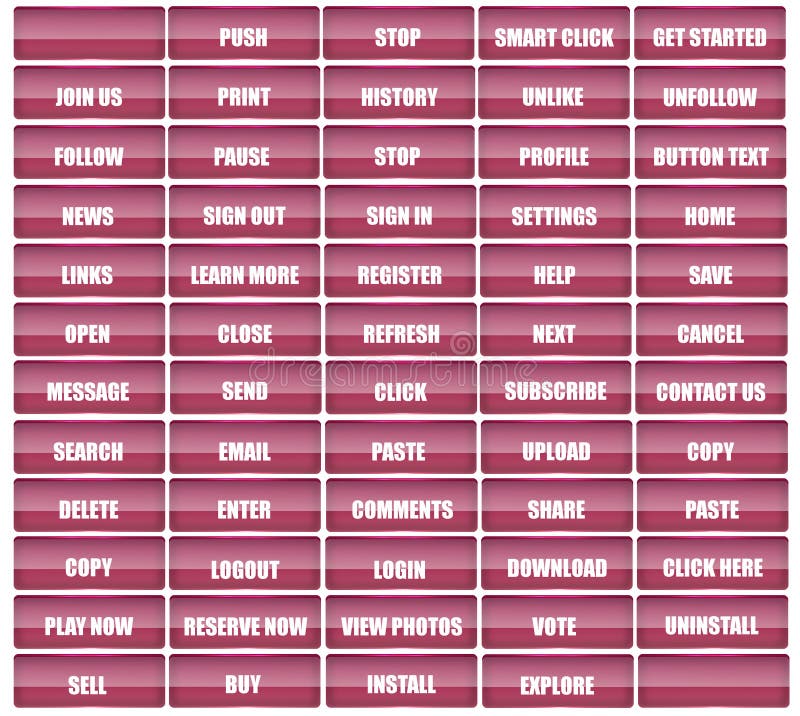 Pink Web Buttons stock illustration. Illustration of glow - 50242377