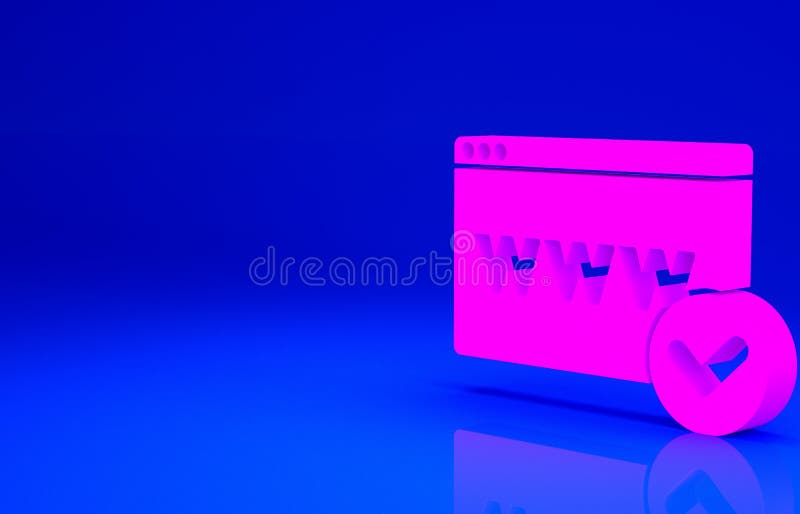 Pink Website Template Icon Isolated on Blue Background. Internet ...