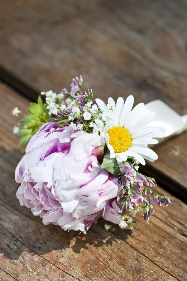 Pink wedding boutonniere stock image. Image of cravat - 66400041