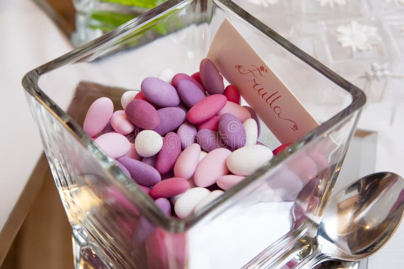 Pink wedding confetti stock image. Image of bonbon, bouquet - 46907089