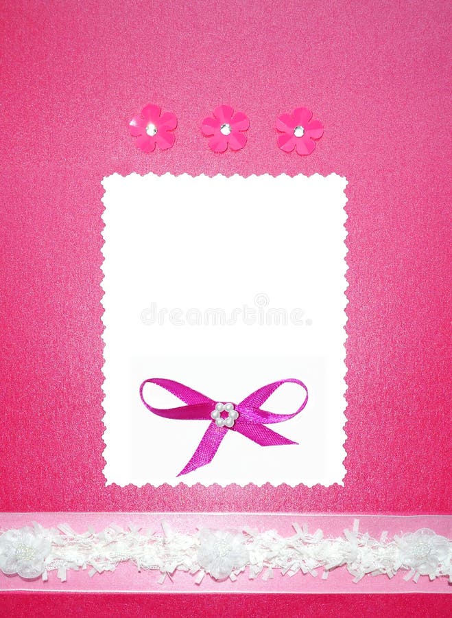Pink Wedding Paper Card Invitation or Photo Frame Stock Illustration ...