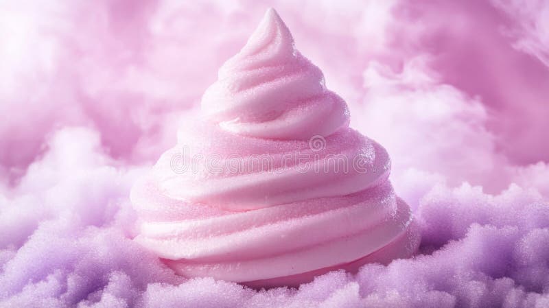 Pink Whipped Cream on Purple Cloud Background Stock Illustration ...