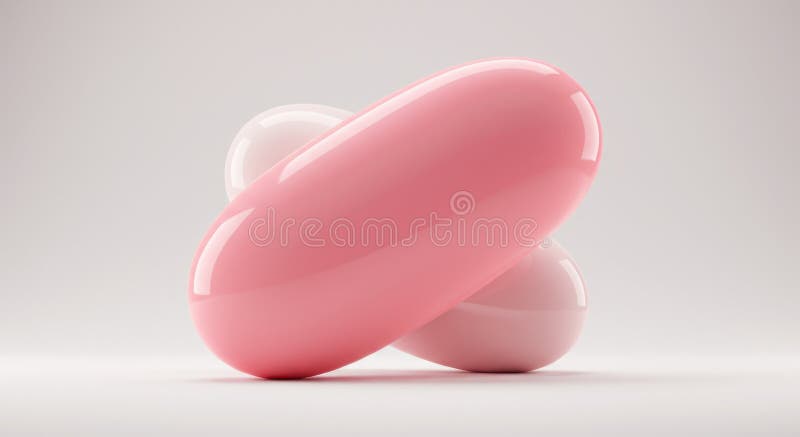 Pink and White Abstract Capsules Intertwined Stock Illustration ...