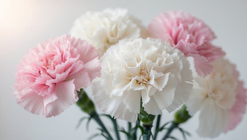 Pink and White Blooming Gillyflower Carnation Flowers Stock Photo ...