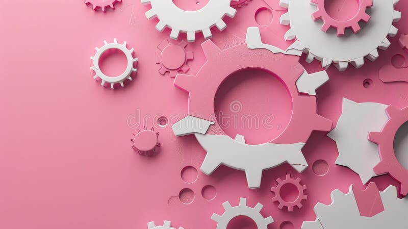 Pink and white cogs stock image. Image of cogwheel, elements - 323063501