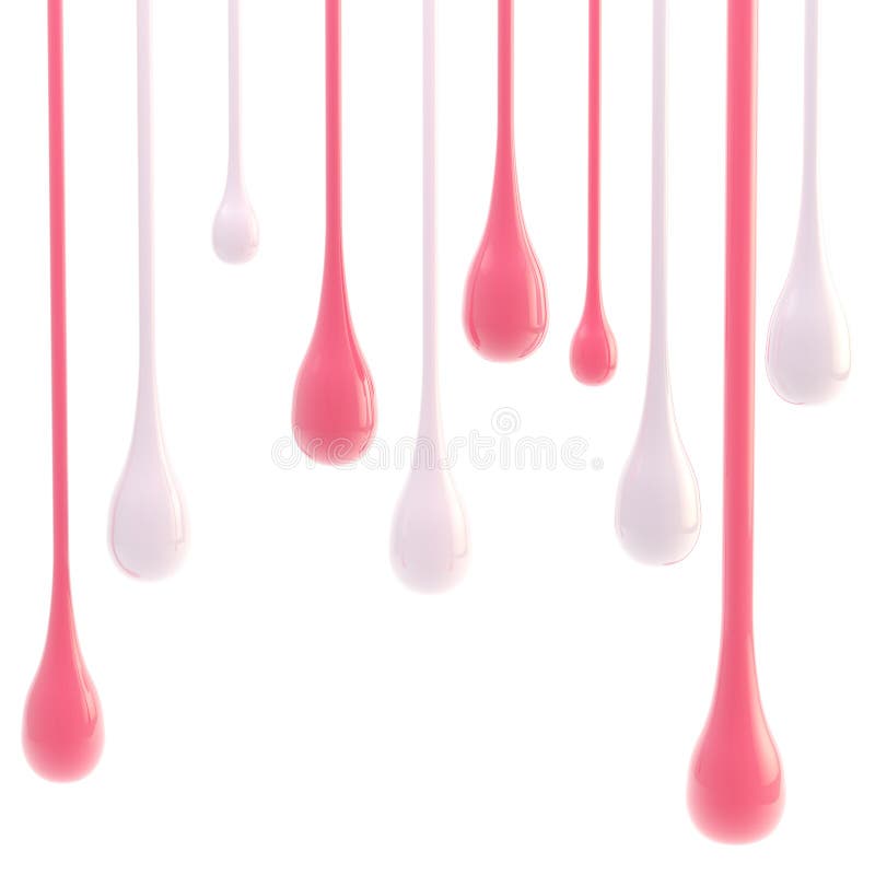 Pink White Cream Glossy Drop Blobs Isolated Stock Illustration ...