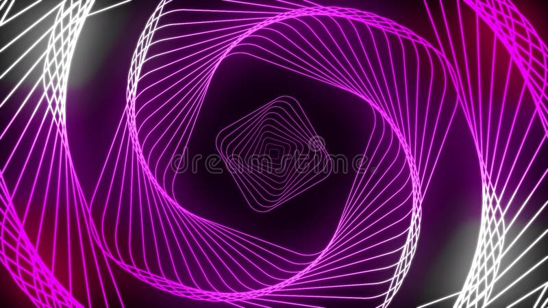 Pink and White Gradient Square Structure in a Spiral Rotation, Looped ...