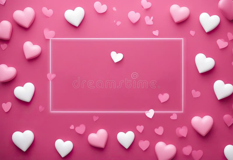 Pink White Hearts S Lightbox Background Message Happy Stock ...
