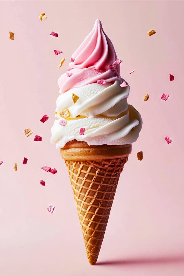 Ice Cream Cone Scoop Falling Out White Background Stock Photos - Free ...