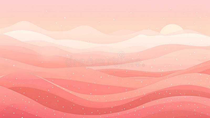 A Pink and White Landscape with a Mountain Range in the Background ...