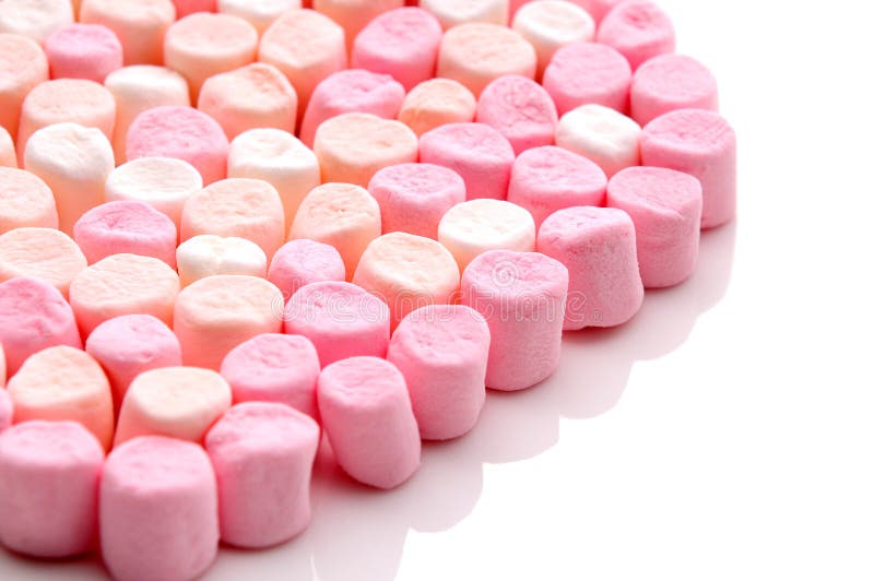 Pink and White Mini Marshmallows Stock Photo - Image of pastel, colors ...