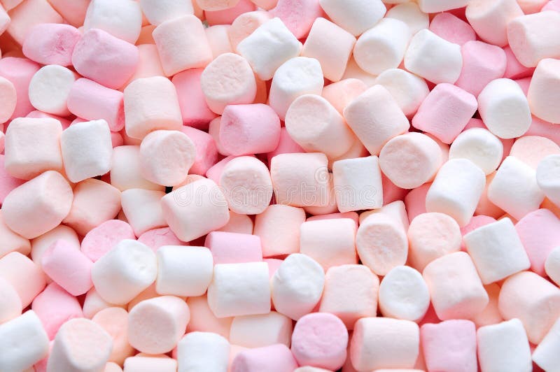 Pink and White Mini Marshmallows Stock Photo - Image of mini, food ...