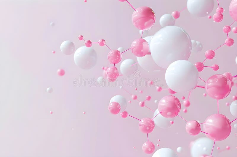 Pink and White Molecular Structure Stock Illustration - Illustration of ...
