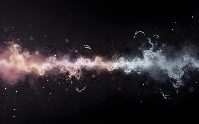 Pink and White Nebula Spreading in the Universe with Particles and ...