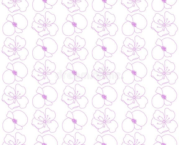 Pink White Outline Floral Pattern Background Stock Vector ...