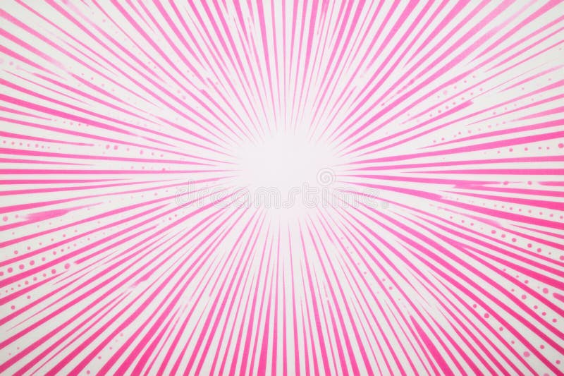 Pink and White Radial Zoom Comic Book Background Creating Speed and ...