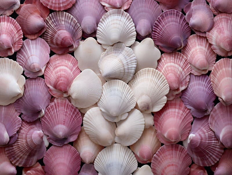 Pink and White Seashell Pattern Wall Texture Stock Illustration ...