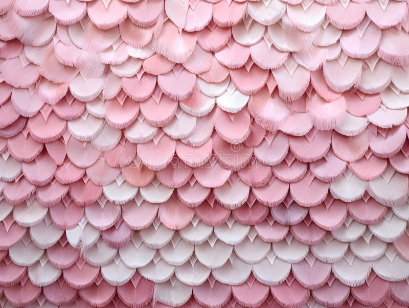 Pink and White Shell Fish Scale Wall Pattern Stock Illustration ...