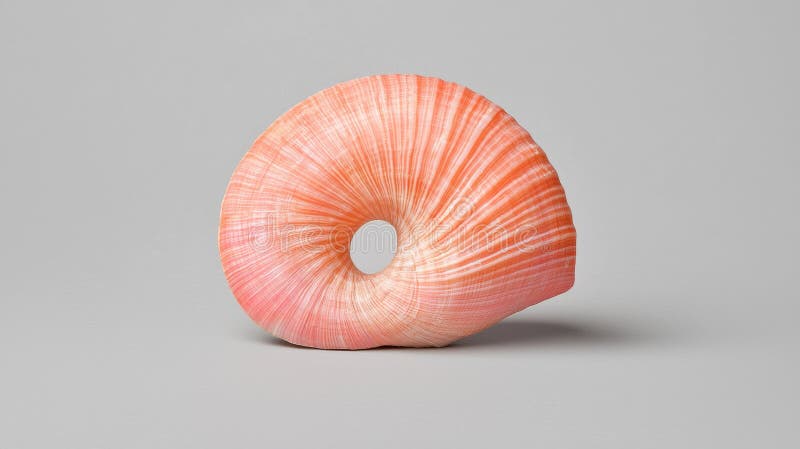 A Pink and White Spiral Shell with a Small Hole in the Center. Stock ...