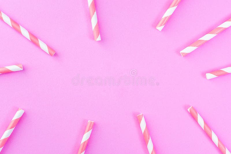 Pink white straw, top view stock image. Image of romance - 123649977