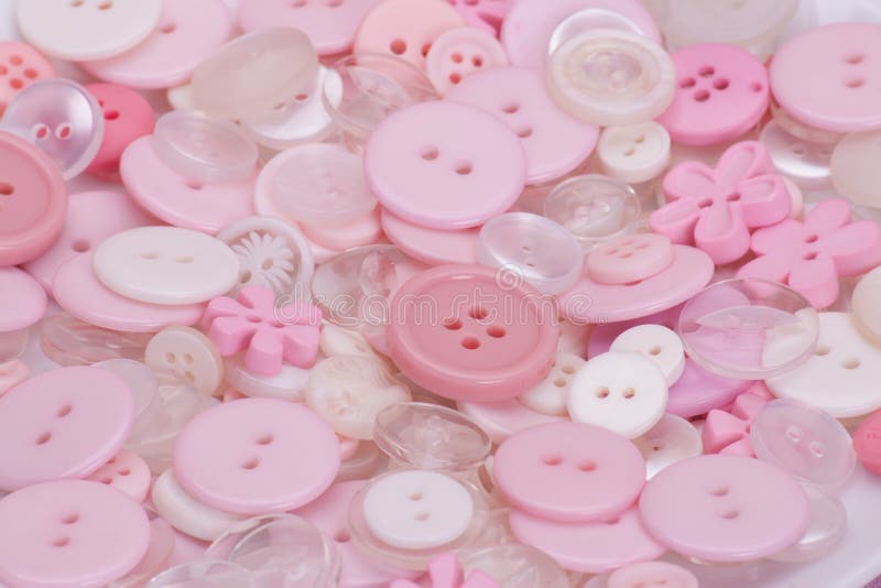 Pink, White and Transparent Buttons Stock Image - Image of plastic ...