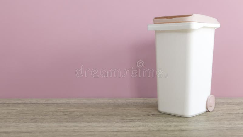 Pink and White Trash Bin or Dustbin with a Pink Background â€“ Stylish ...