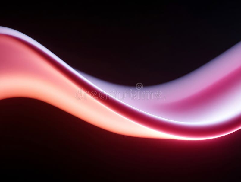 A Pink and White Wave on a Black Background Stock Photo - Image of ...