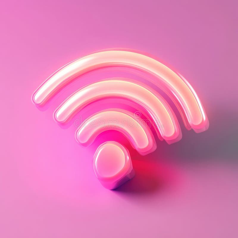 Pink Wifi Symbol on a Pink Background Stock Illustration - Illustration ...