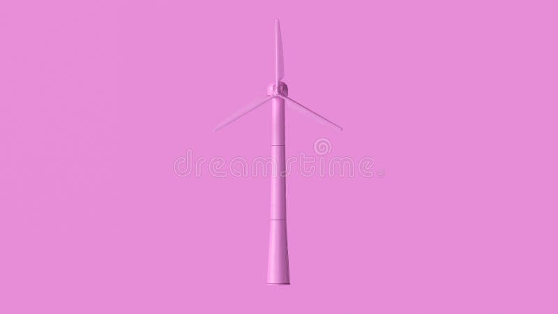 Pink Wind Turbine Simple stock illustration. Illustration of blades ...